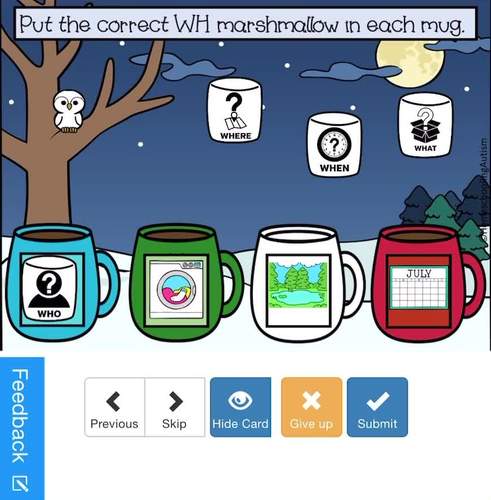 Winter WH Sorting Boom Cards by Homeschooling Autism | TPT