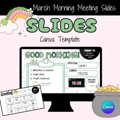 March Morning Meeting Slides by Made by Madisyn | TPT
