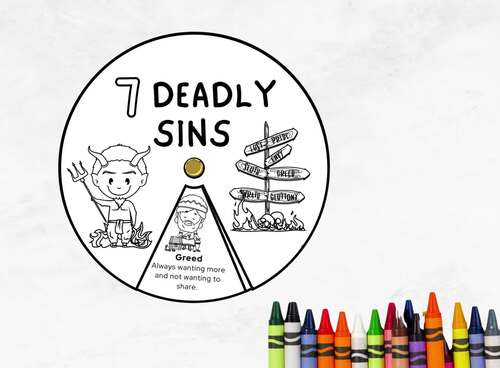 Seven Deadly Sins Bible Lesson Spinning Wheel Craft - Sunday School ...
