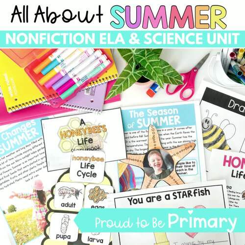Fall Winter Spring Summer Science Unit Writing Craft Life Cycle Fact ...