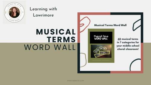 Musical Terms Word Wall Anchor Chart | Upper Elementary - Middle School
