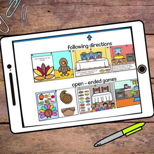 Thanksgiving Following Directions Boom Cards by Play and Learn Resources