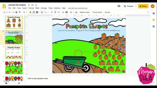 Fall Theme Digital Shapes Google Slides Kindergarten Distance Learning