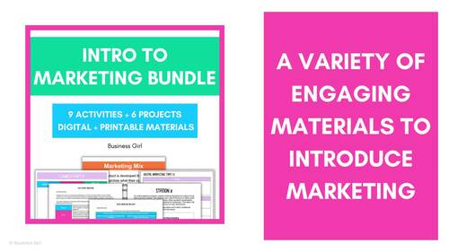 Introduction to Marketing Activities and Projects Bundle by Business Girl
