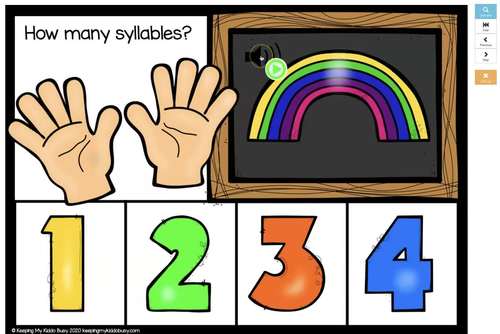 Counting Syllables - Kindergarten Phonemic Awareness Boom Cards ...