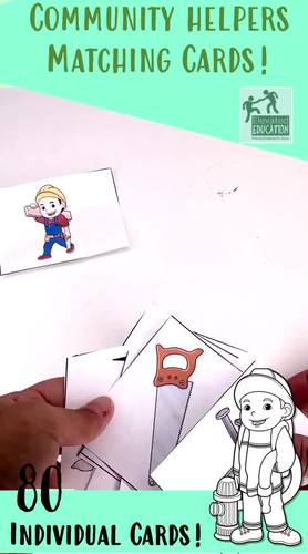 Morning work community workers thematic unit game -matching cards