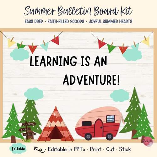 Camping Bulletin Board Kit: Summer Reading Decor | Happy Camper Display