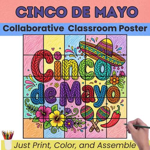 Cinco de Mayo Collaborative Poster | May Bulletin Board Art Craft