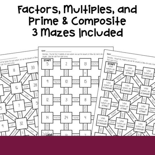 4th Grade OA Math Maze Worksheets by Passport to Teaching | TpT
