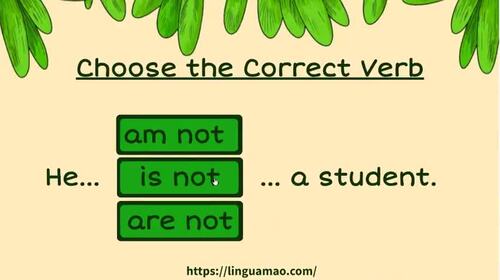 To Be Verb Present Simple. Negative sentences. Interactive Quiz | TPT