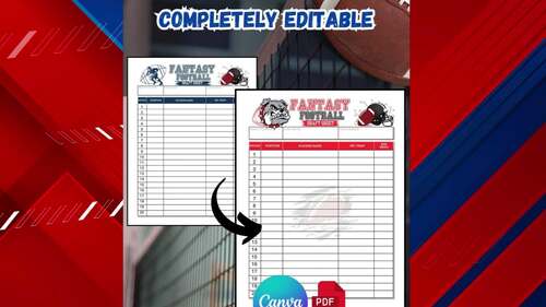 Fantasy Football Draft & Roster Sheets + Bonus Bye Week Calendar ...