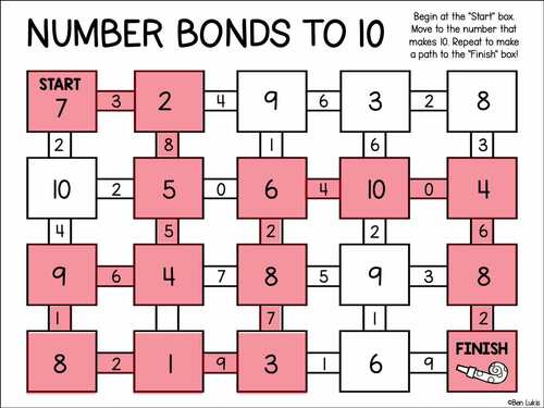 Number Bonds to 10 and 20 - Addition Math Mazes for Practice & Fluency