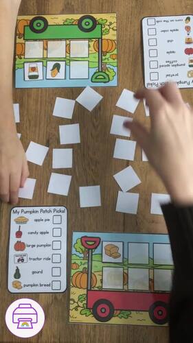 Fall Matching Game Pumpkin Patch Memory Match Activity by Print and ...