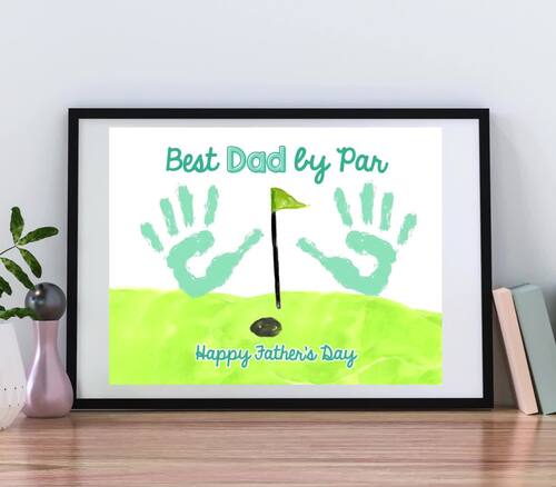 Best Dad by Par Handprint Craft Printable by Living Life and Learning