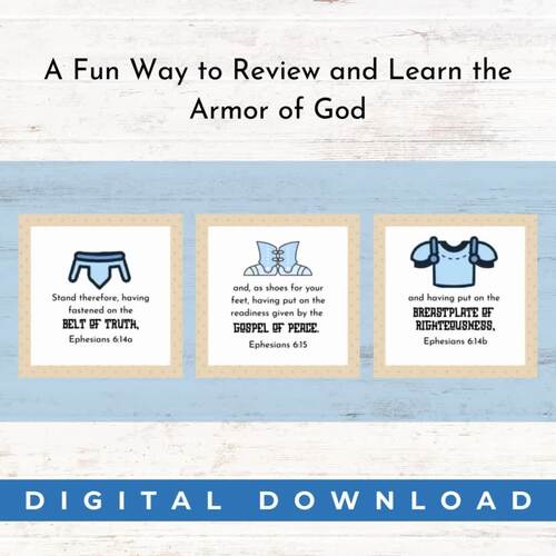 Armor of God Cards: Bible Lesson Activity (Printable) by Healing Home