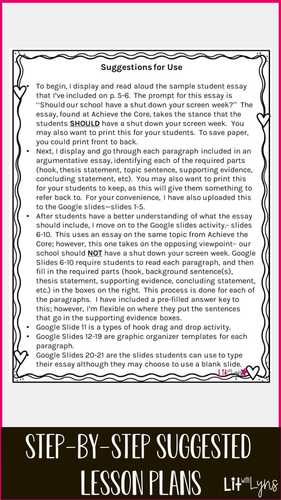 Argumentative Essay Writing Bundle - Printable & Digital by Lit with Lyns