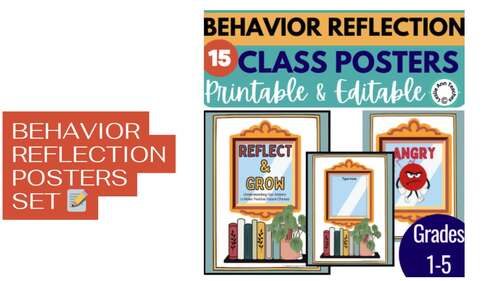 Behavior Reflection Posters Set| Editable & Printable Classroom ...