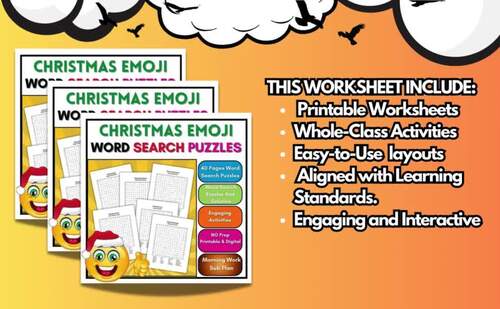December Christmas Emoji Word Search Activities 4th,5th,6th,7th,8th,9th ...