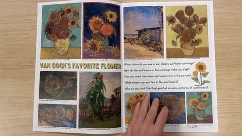 VAN GOGH SUNFLOWER PROJECT, ACTIVITY BOOK AND LESSON PLANS by Young Sages