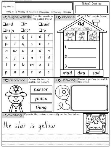 Mornings Made Easy! Kindergarten Morning Work SET FOUR for VICTORIA ...