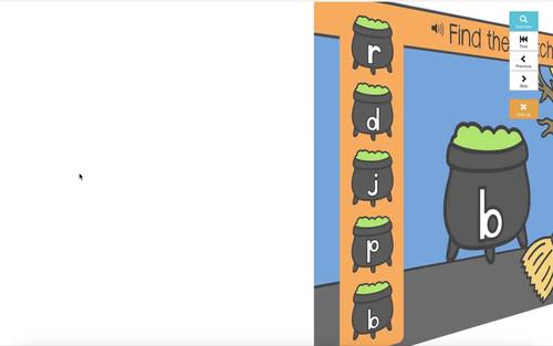 Witch Cauldron Lowercase Letter Match Boom Cards™ Distance Learning