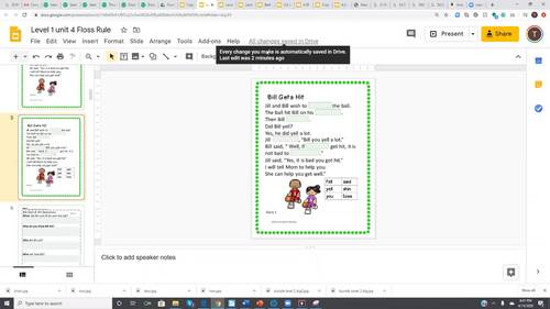 Google Slides Orton Gillingham Decodable Passages Levels 1, 2, 3 -RTI ...
