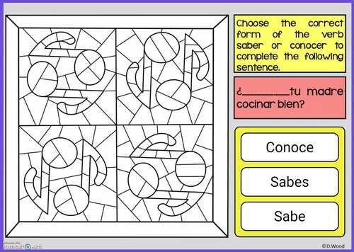 Saber y Conocer | Spanish BOOM Cards by Debbie Wood | TPT