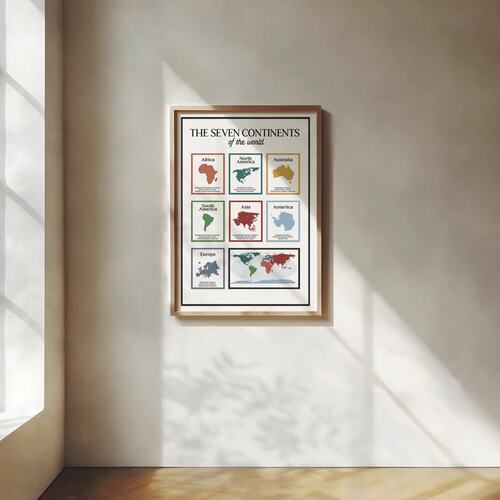 Seven Continents Poster | World 7 Continents Geography Bulletin Board ...