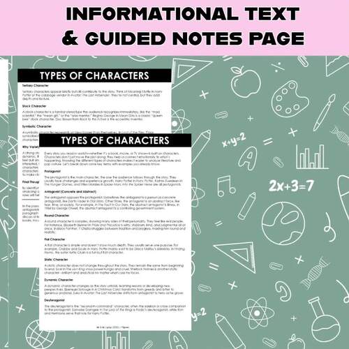 Characterization & Tyles of Characters {ELA, Literature, Analysis}