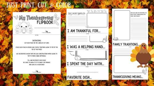Thanksgiving Flipbook | Holiday Keepsake | Fall Craft by Imagination Buds