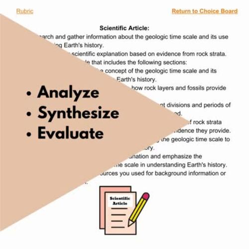 Geologic Time Scale: Choice Board (MS-ESS1-4) by DrBScience | TPT