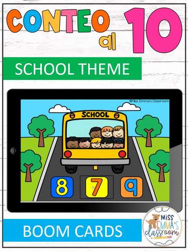 Conteo y sumas al 10 Boom Cards, Counting and addition to 10 in Spanish