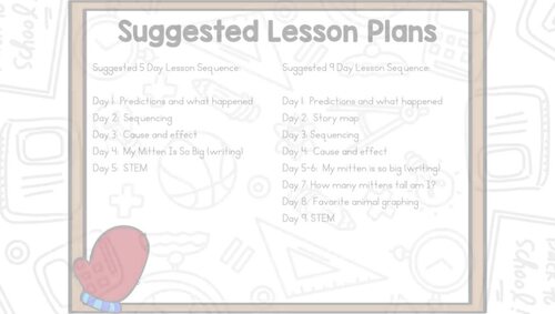 The Mitten Activities And Comprehension Lesson Plans | TPT