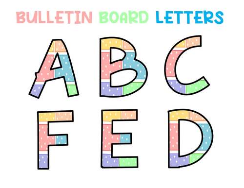 Printable Bulletin Board Large Alphabet Letters, Colorful Large ...