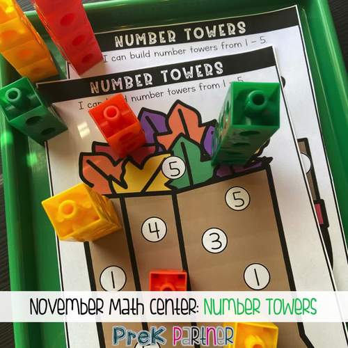 November: Math and Literacy Centers by PreK Partner | TpT