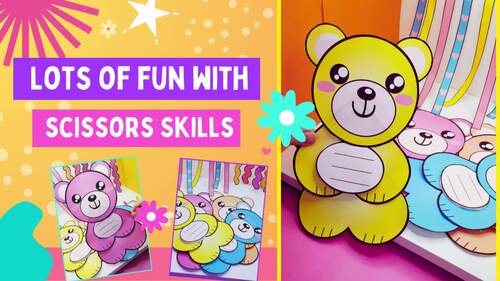 Scissor Skills 2D Shape and Cutting Practice Crafts - Cute Bears by ...