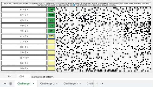 May the Fourth | Pixel Art Math Google Sheets | Division w/ Remainder ...