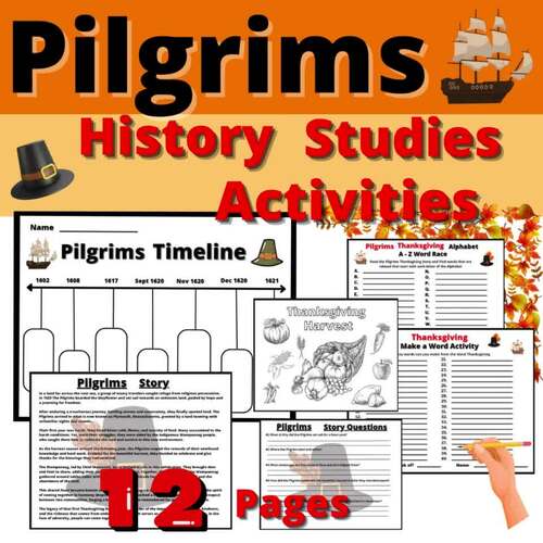 Pilgrim History Studies Thanksgiving Activities Research Worksheets ...