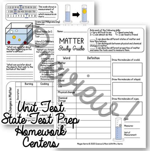Matter Review Study Guide (Print & Digital) by Science & More with Mrs ...