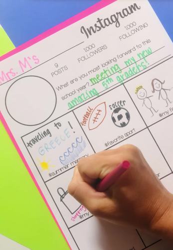 Back to School Instagram | Get to Know You Activity | Editable Bulletin ...