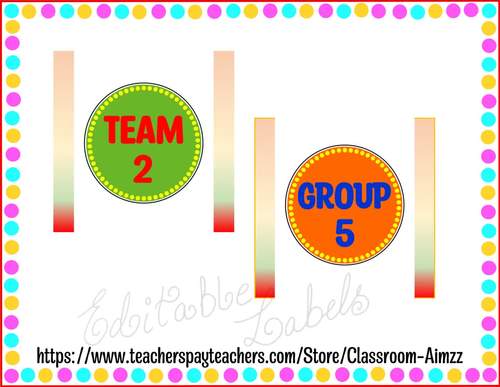 Printable Table Numbers, Circle Table, Team, Group Numbers,Table ...