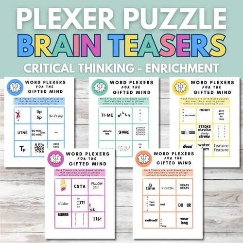 Gifted and Talented Plexer Word Puzzles: Pack 3: 45 Fun Brain Teasers ...