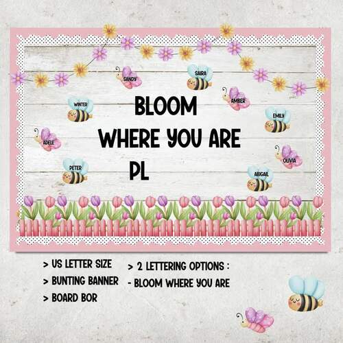 Editable Spring Gnome Bulletin Board Kit March Classroom Decor by ...