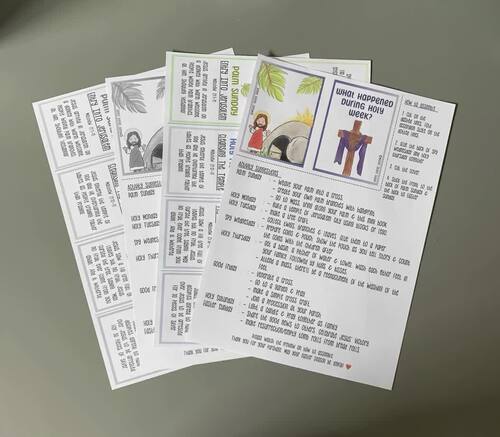 Holy Week Printable Mini Book Activity Palm Sunday to Easter Cut and Paste