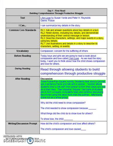 I Am Love by Susan Verde Lesson Plan, Google Activities and Dictation