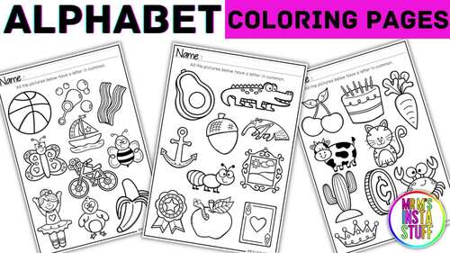 Alphabet Coloring Printables by Improving Your Classroom | TPT