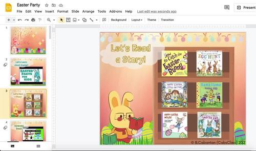 Easter Virtual Party Google Slides for Zoom or Google Meet by CabsClass