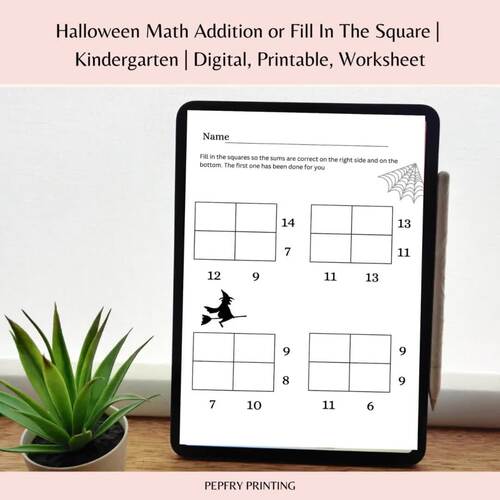 Halloween Math Addition Number 1 to 10 In The Square | Kindergarten ...