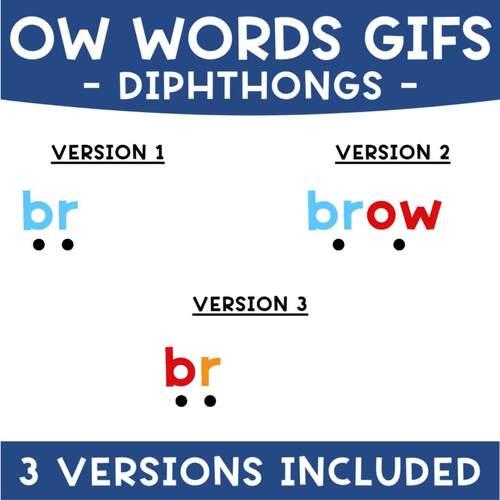 OW Words Diphthongs GIFS by Teacher Cloud | TPT