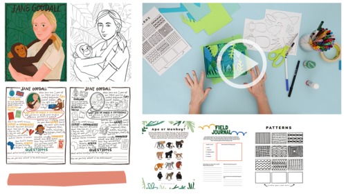 Jane Goodall Advanced Art Craft Lesson, Cute Fact Sheet, Printables, More!